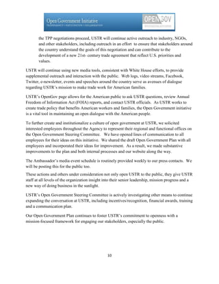 USTR Open Gov Plan | PDF