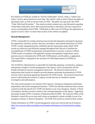 USTR Open Gov Plan | PDF