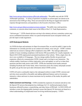 USTR Open Gov Plan | PDF