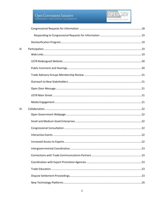 USTR Open Gov Plan | PDF