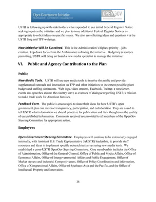 USTR Open Gov Plan | PDF