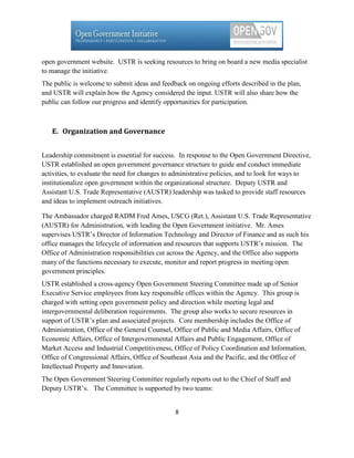 USTR Open Gov Plan | PDF