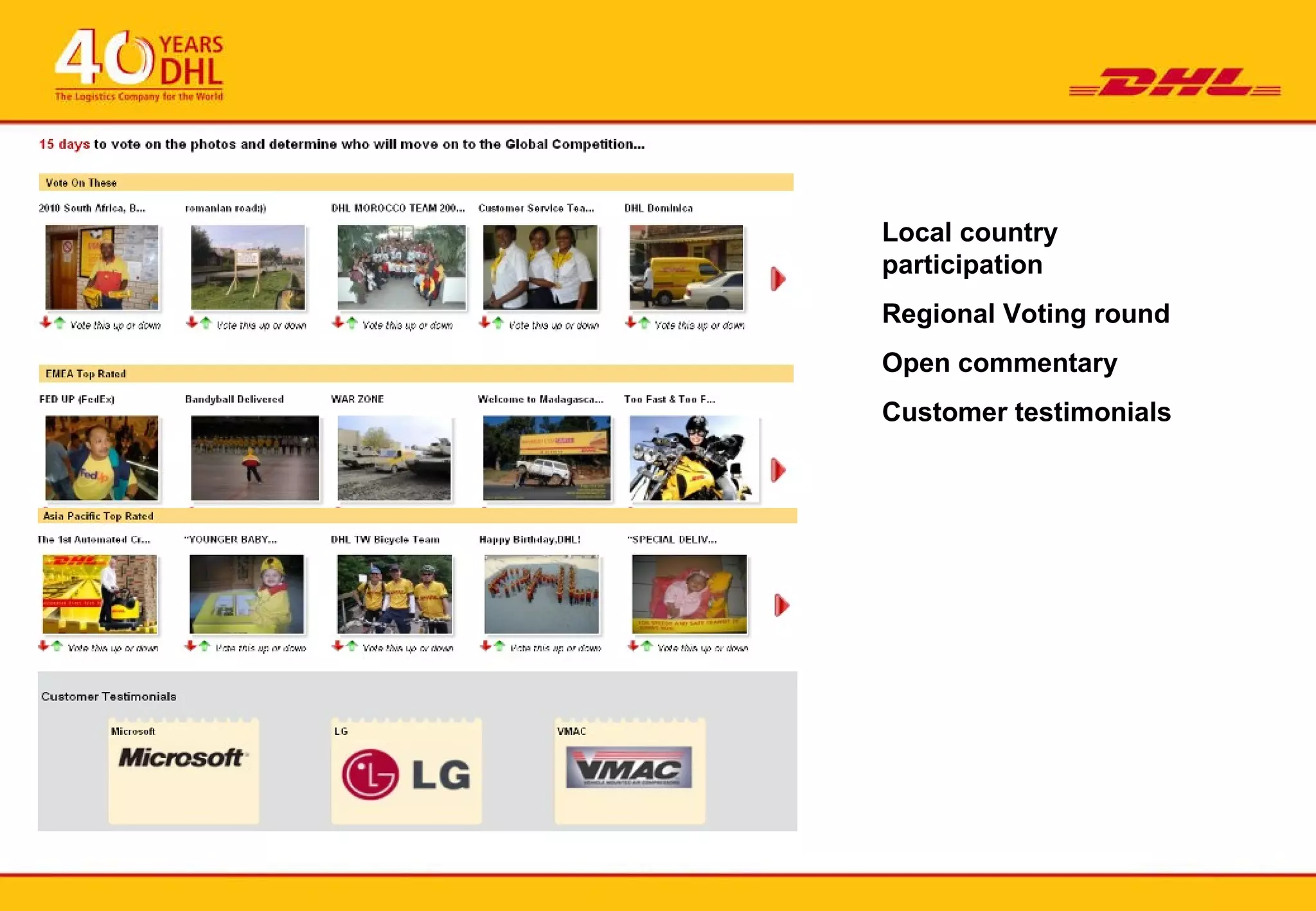 Social Media in a Corporate Context 2010 - DHL | PPT