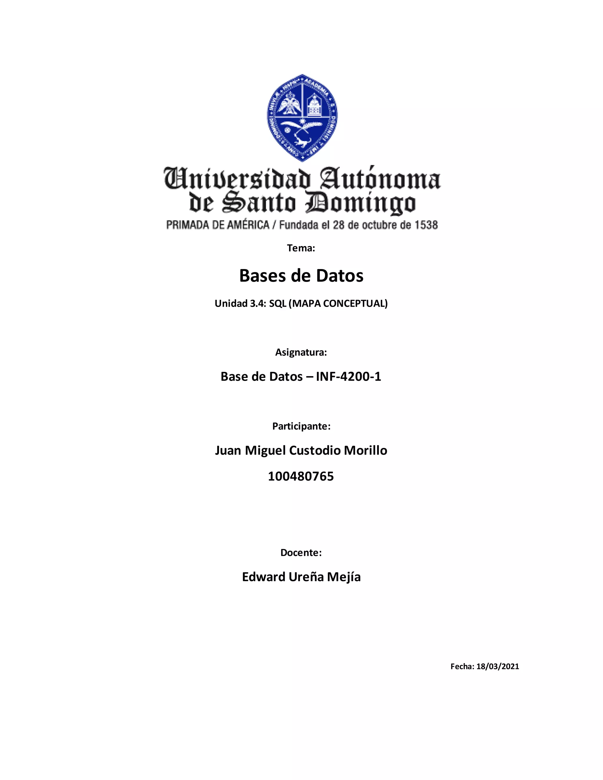 MAPAS CONCEPTUALES SOBRE SQL | DOCX