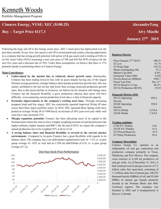 Cimarex Energy Buy Report | PDF | Stocks and Bonds | Personal Investing