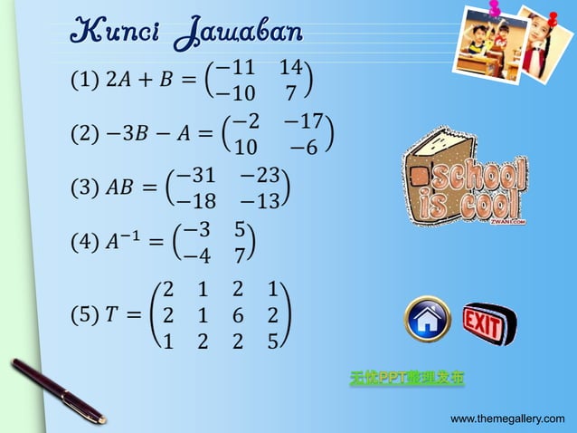 Operasi Hitung pada Matriks - Kelas X SMA - by Hadasa M. S. | PPT