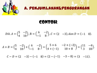 Operasi Hitung pada Matriks - Kelas X SMA - by Hadasa M. S. | PPT