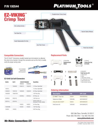 Platinum Tools 100544 Data Sheet | PDF | Technology & Computing