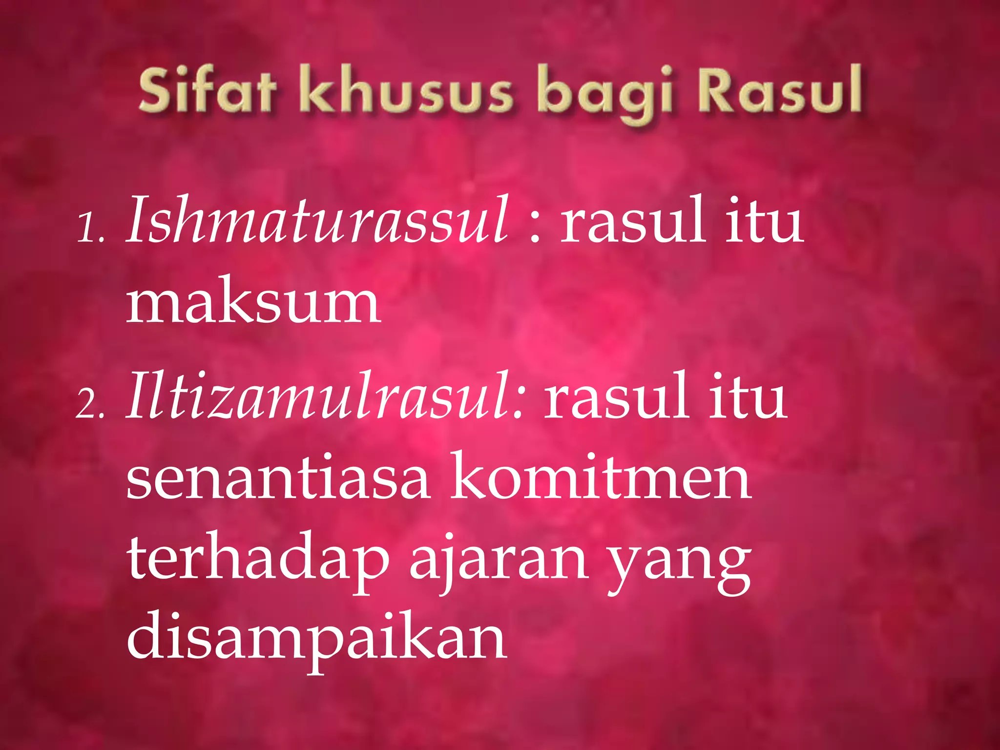 IMAN KEPADA ROSUL ALLAH | PPT
