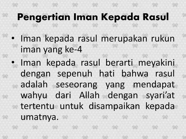 IMAN KEPADA ROSUL ALLAH | PPT