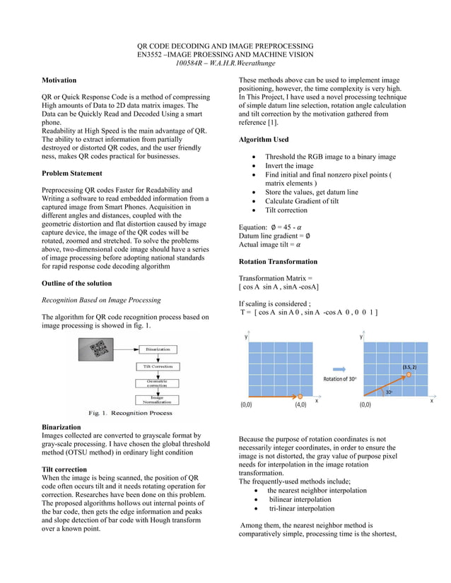 Qr Code Decoding And Image Preprocessing Pdf