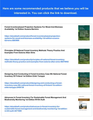 Forest Inventory Methodology And Applications Managing Forest ...