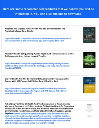 Health And The Environment In The Southeastern United States Rebuilding ...
