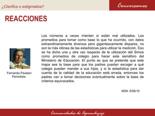 Mapas y semáforos SIMCE: ¿Clarifican o estigmatizan? | PPT