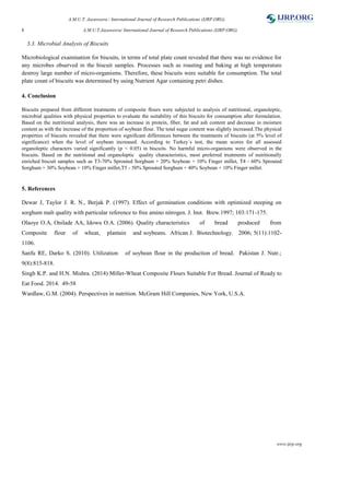 Quality Evaluation of Freshly Prepared Biscuits from Composite Flour of Sprouted Sorghum ...