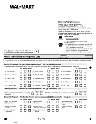 wal mart store 2008 Proxy Ballot | PDF