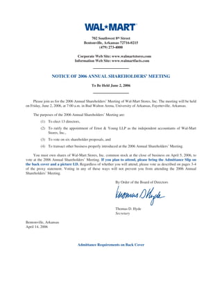 wal mart store 2006 Proxy Statement | PDF