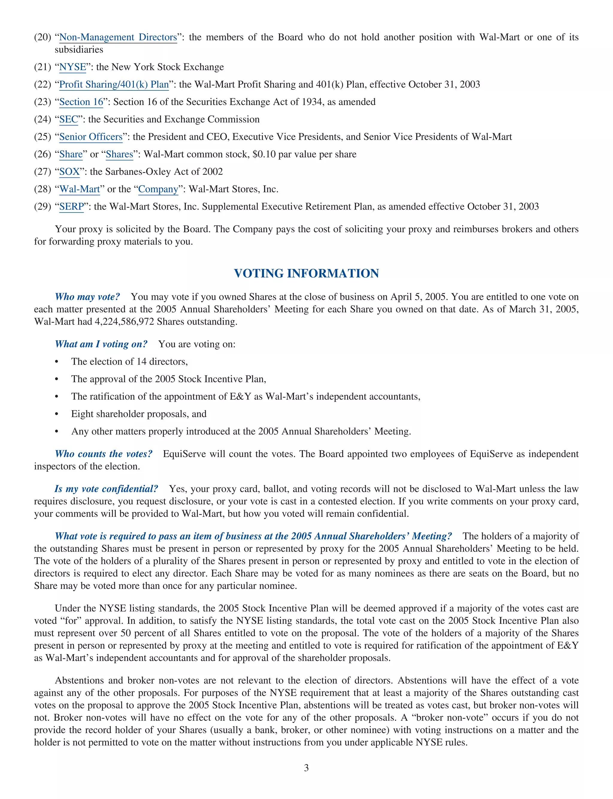 wal mart store 2005 Proxy Statement | PDF