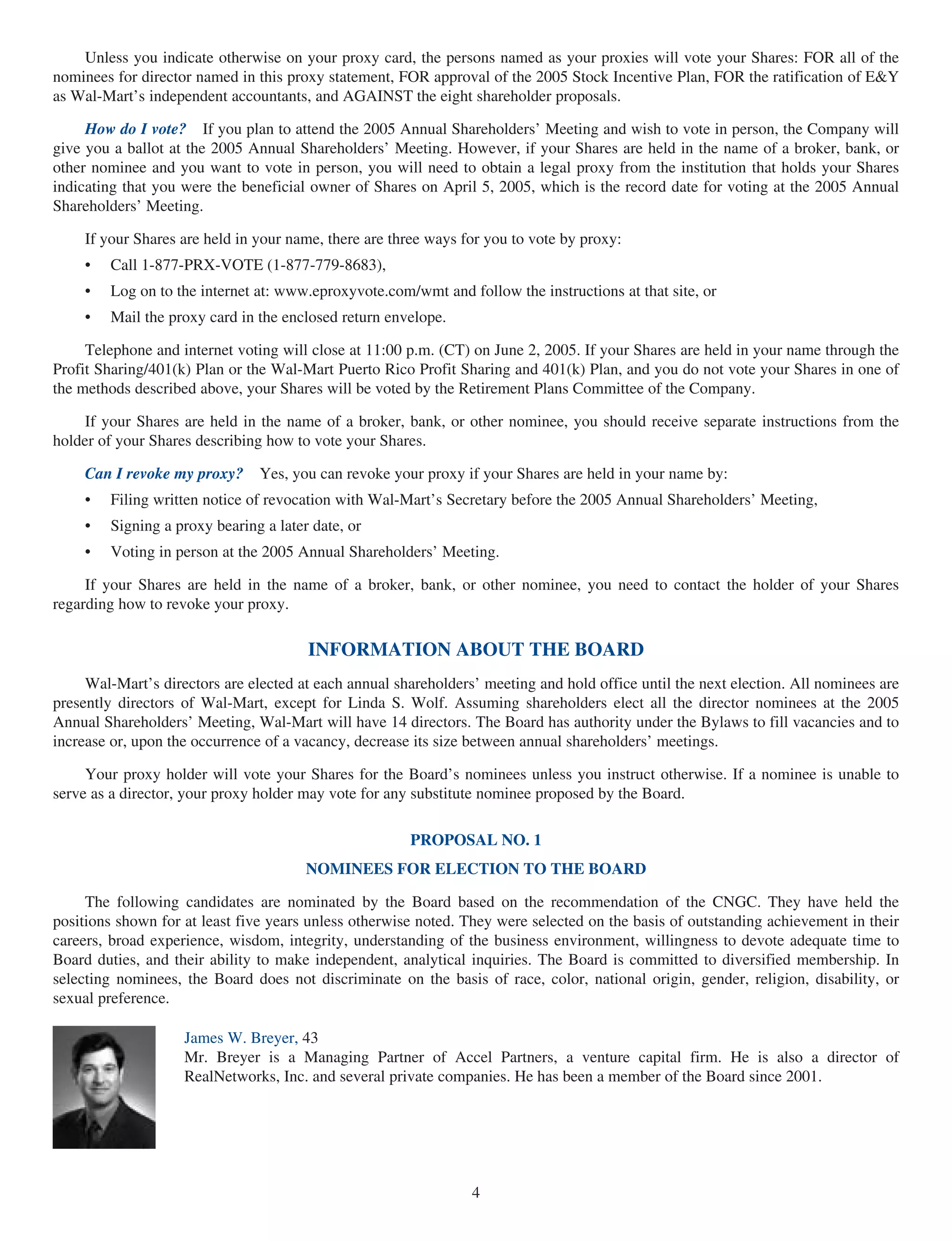 wal mart store 2005 Proxy Statement | PDF