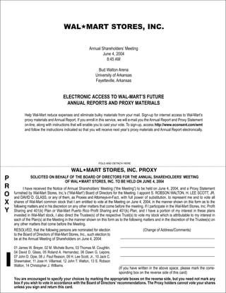 wal mart store 2004Proxy Ballot | PDF