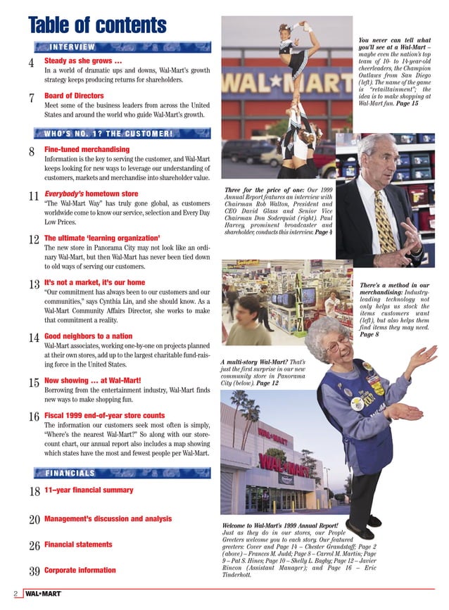 wal mart store 1999Annual Report | PDF | Retail Industry | Industries