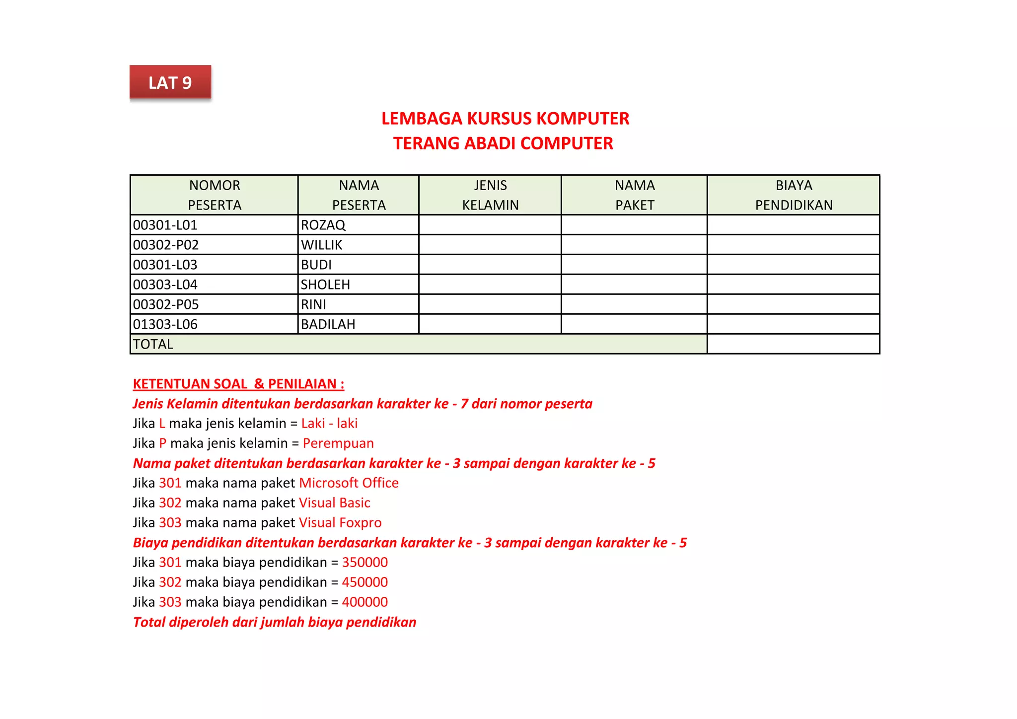100663771 kumpulan-latihan-latihan-soal-excel | PDF