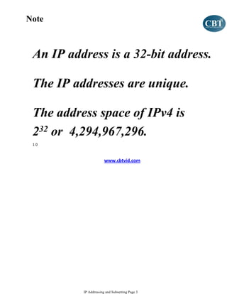 IP Addressing and Subnetting | PDF