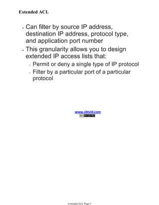 Extended ACL | PDF | Computer Networking | Computing