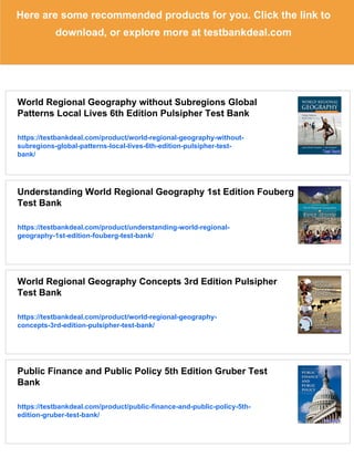 World Economy Geography Business Development 6th Edition Stutz Test ...