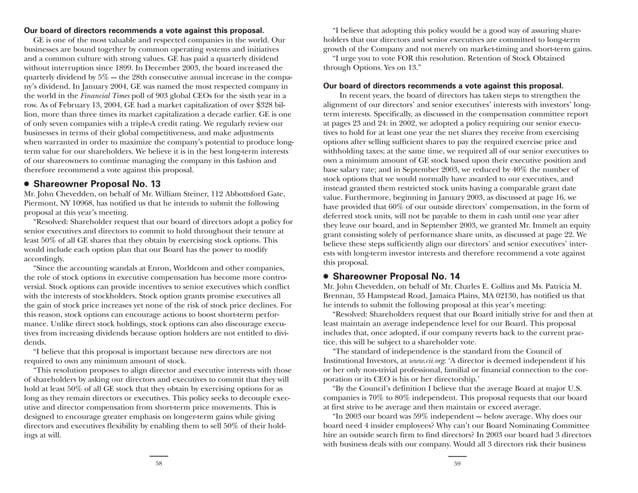 GE# 2004 Proxy Statement | PDF | Business Accounting & Finance | Business