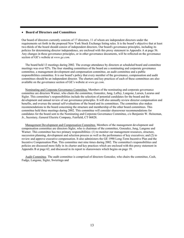 GE# 2003 Proxy Statement | PDF