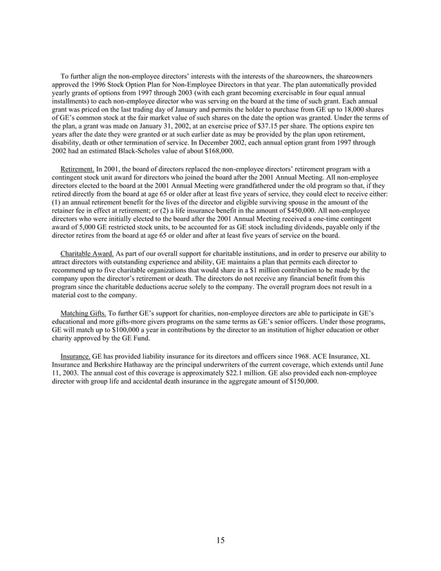 GE# 2003 Proxy Statement | PDF