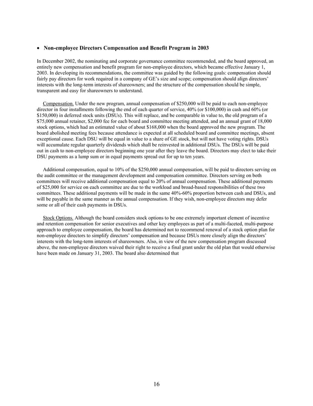GE# 2003 Proxy Statement | PDF