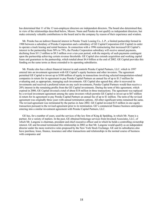 GE# 2003 Proxy Statement | PDF