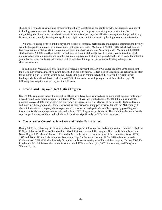GE# 2003 Proxy Statement | PDF