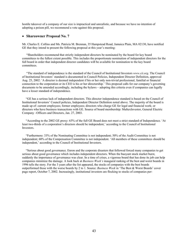 GE# 2003 Proxy Statement | PDF