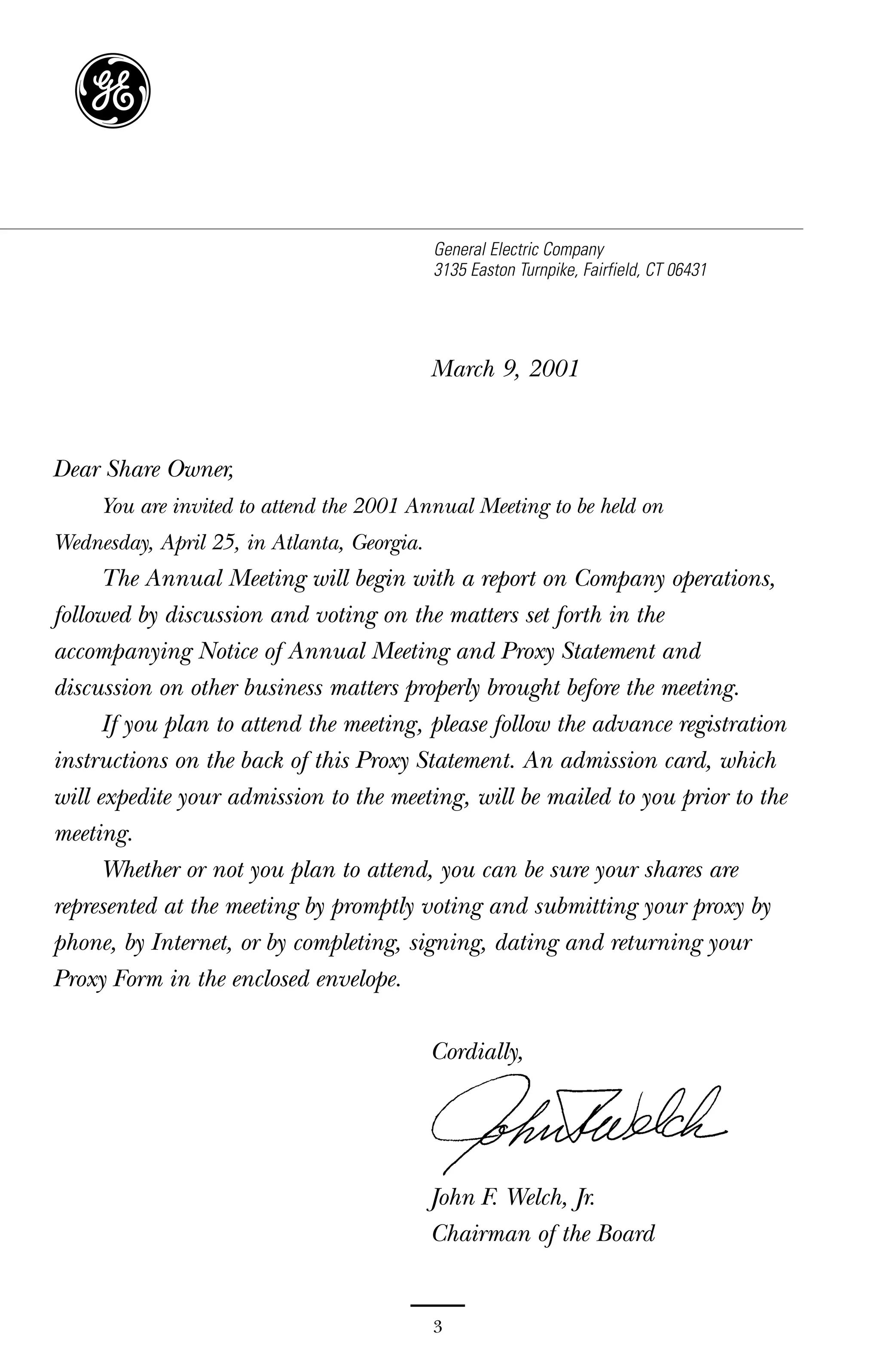 GE# 2001 Proxy Statement (PDF) | PDF