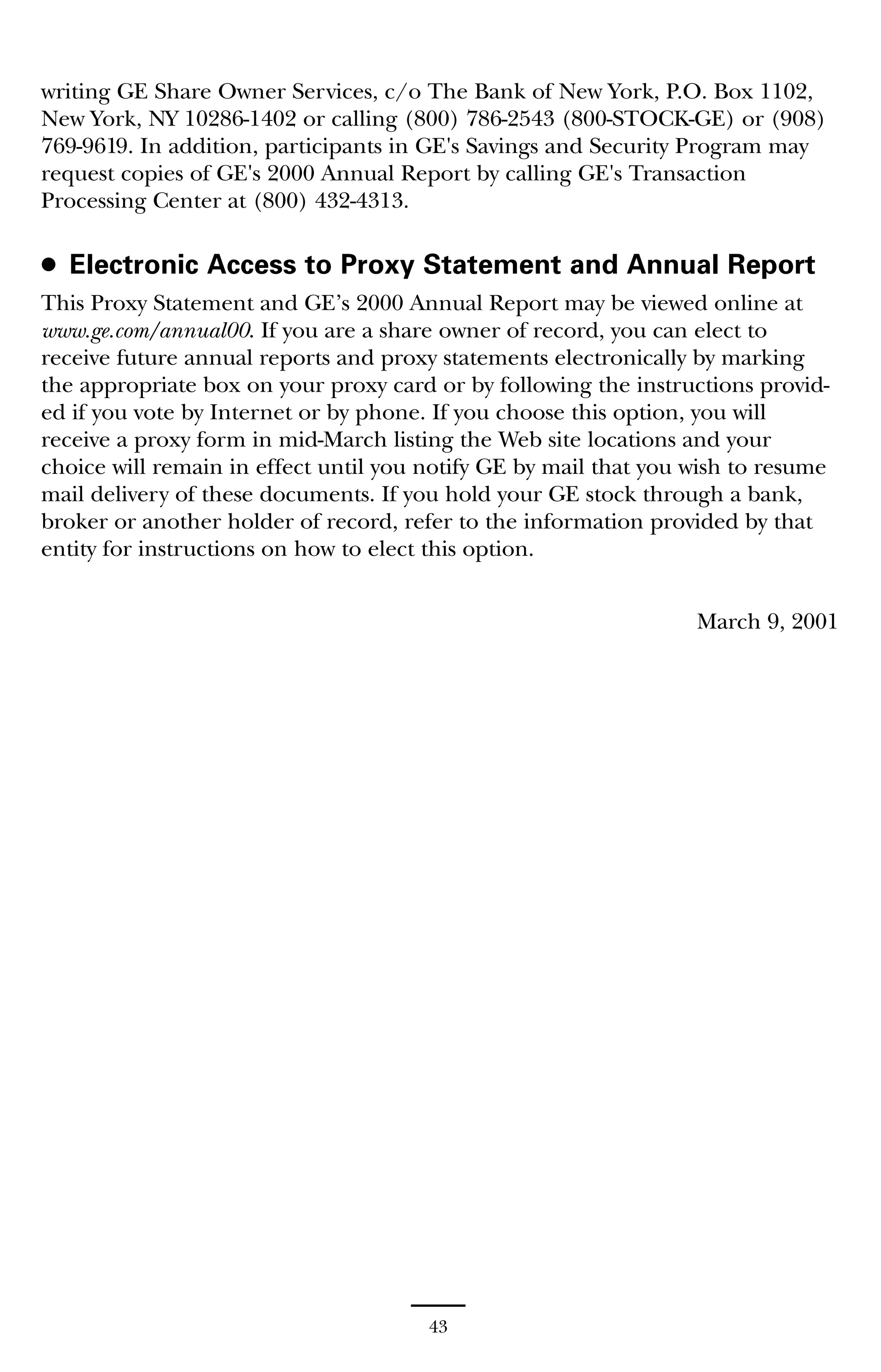 GE# 2001 Proxy Statement (PDF) | PDF