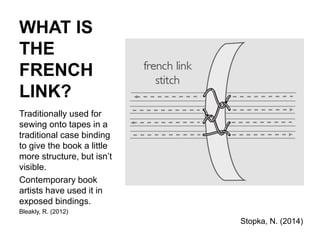 French Link Book Binding | PPTX | Needlework | Arts and Crafts