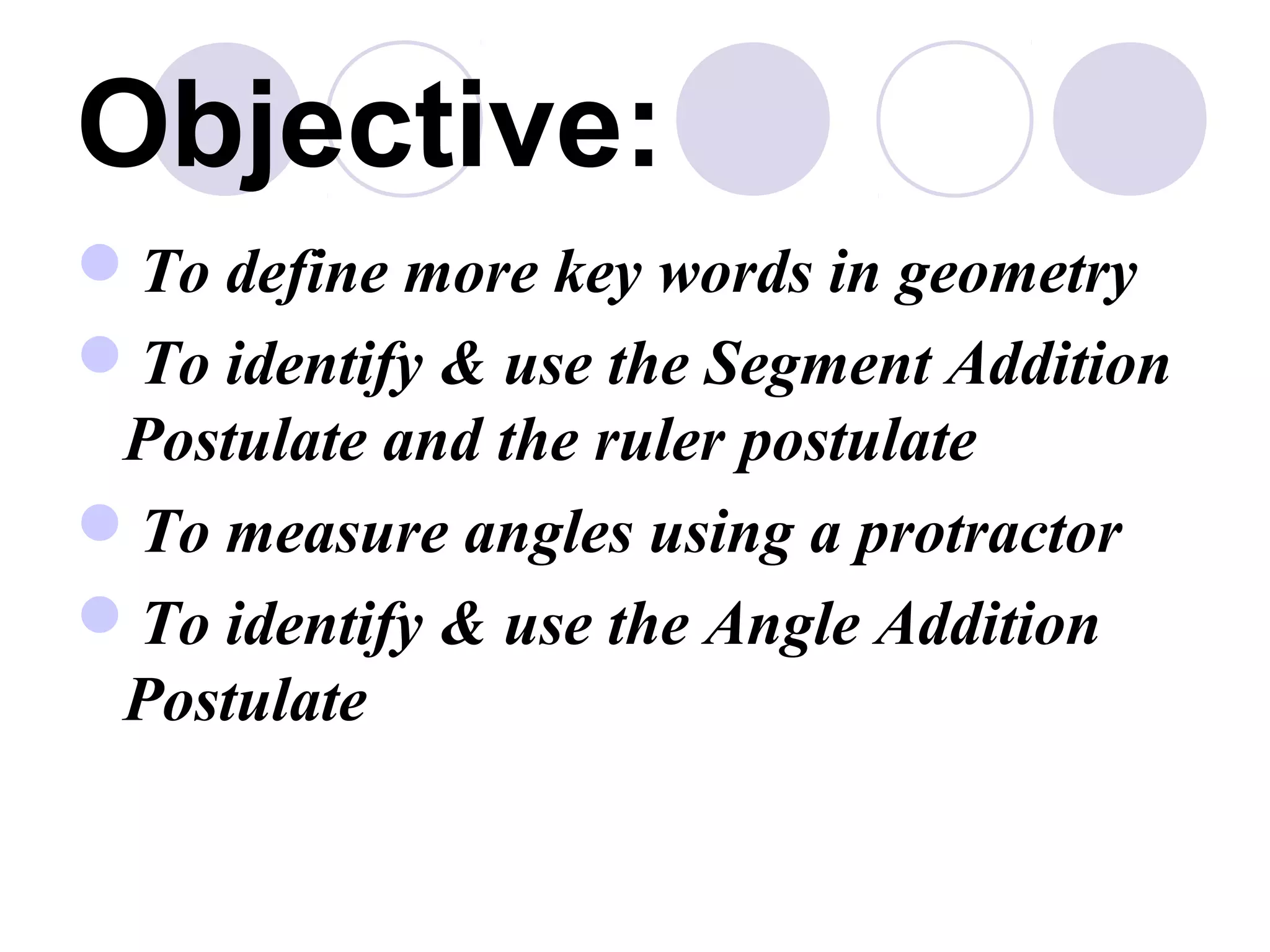 1006 segment and angle addition postulate updated 2013 | PPT