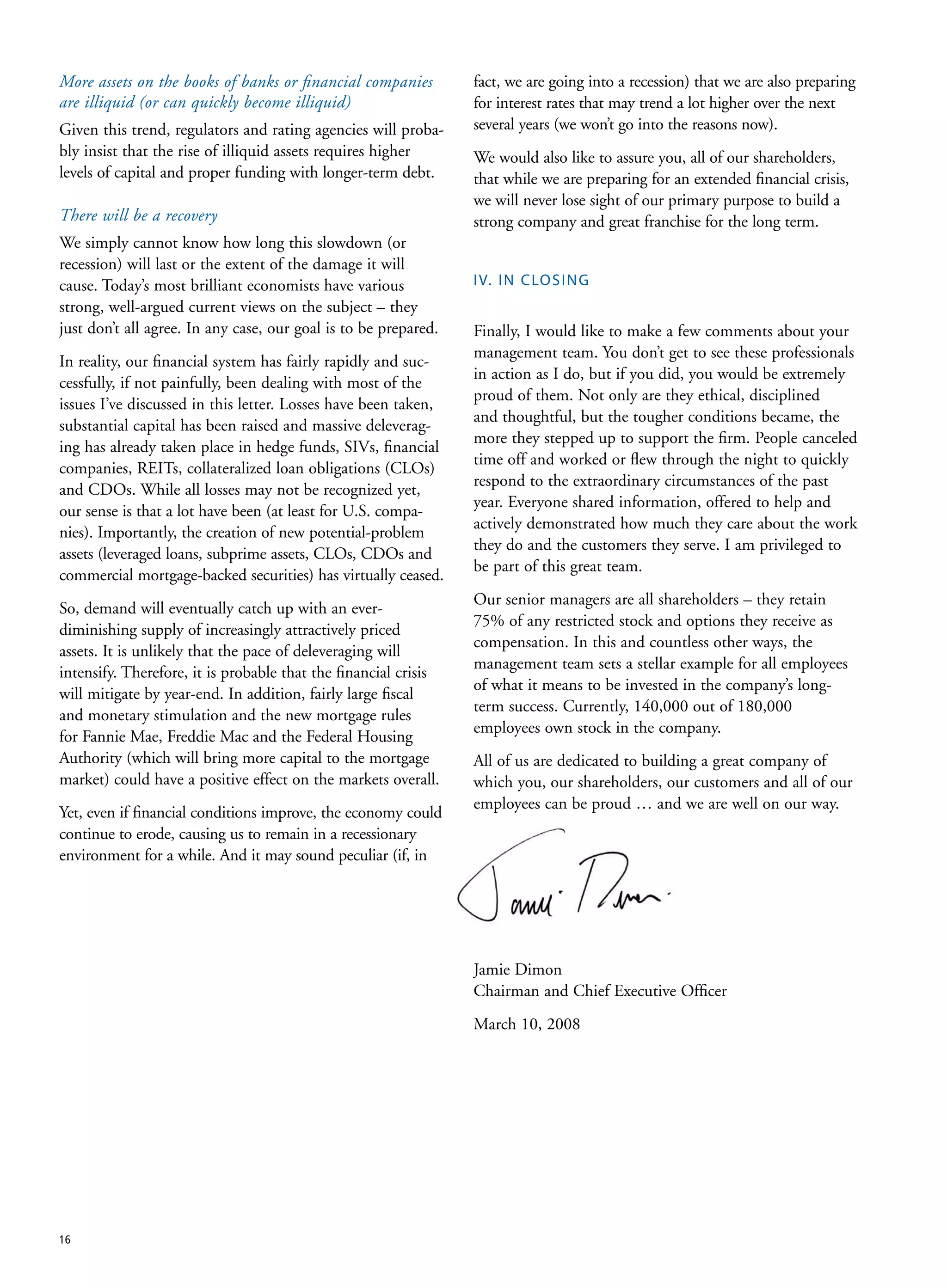 JPMorgan Chase Letter to shareholders | PDF