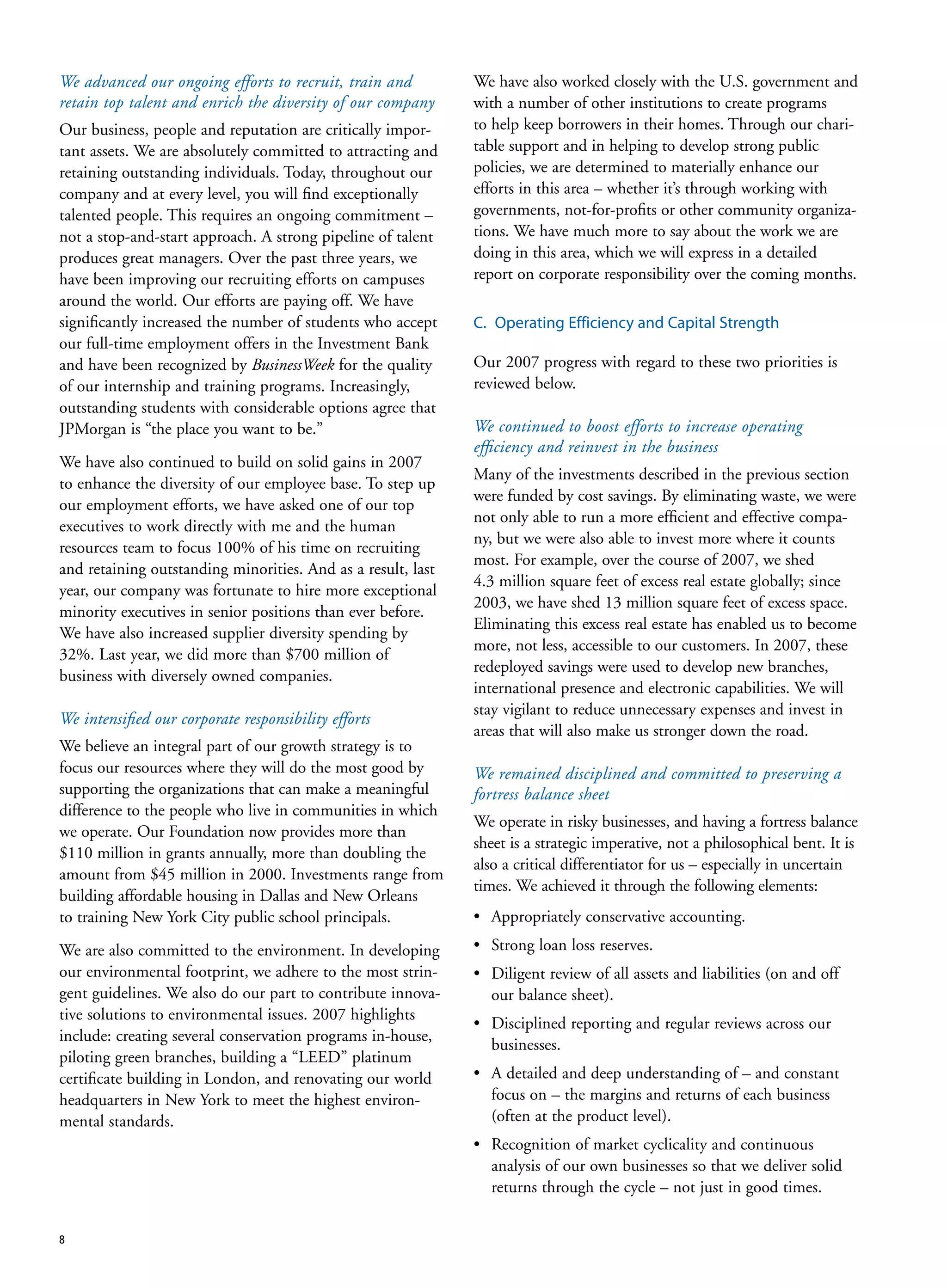JPMorgan Chase Letter to shareholders | PDF