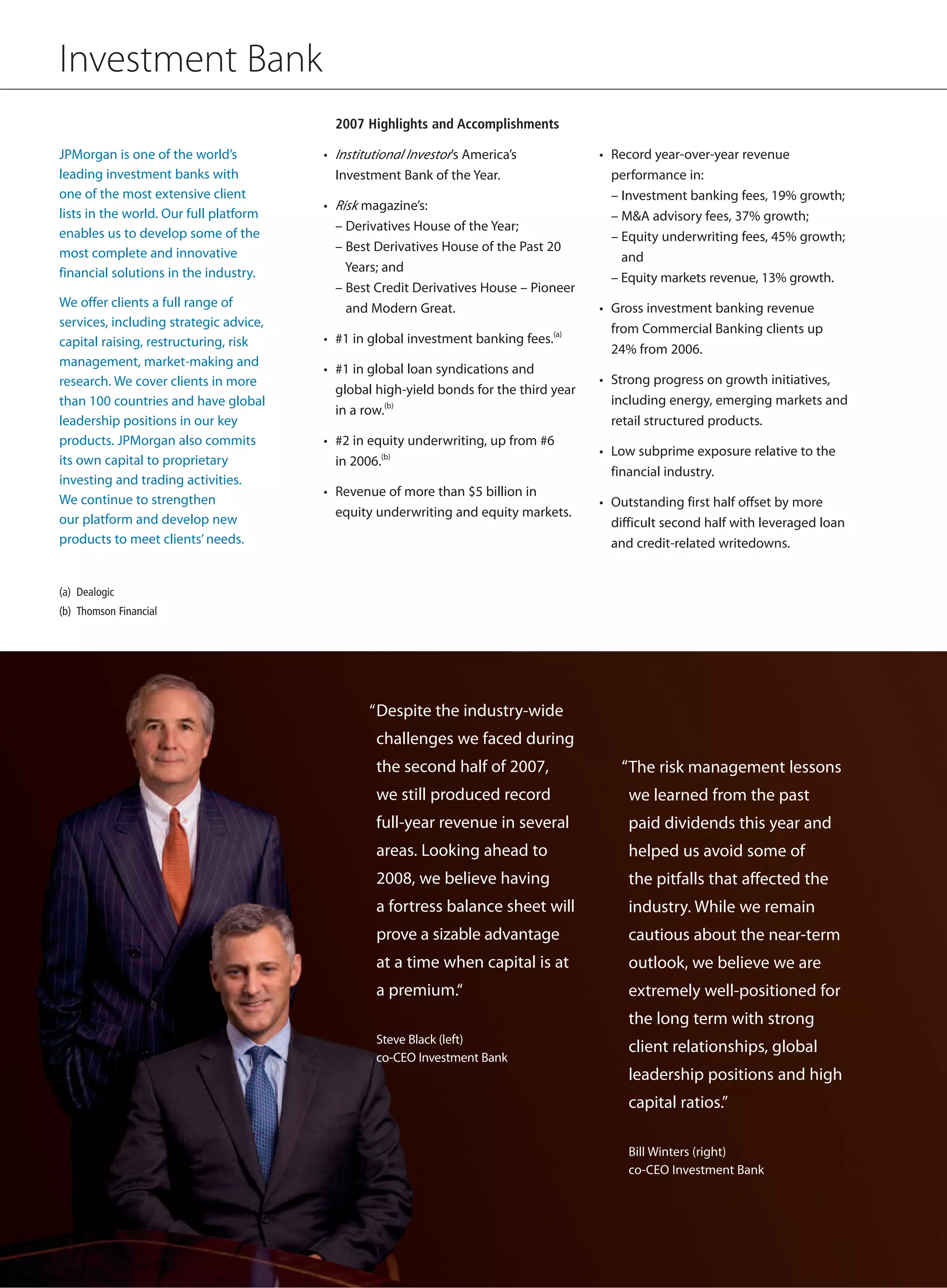 JPMorgan Chase Leadership team and our businesses | PDF