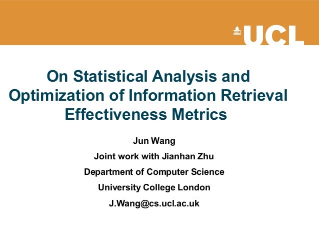 On Statistical Analysis And Optimization Of Information Retrieval Eff on-statistical-analysis-and-optimization-of-information-retrieval-eff