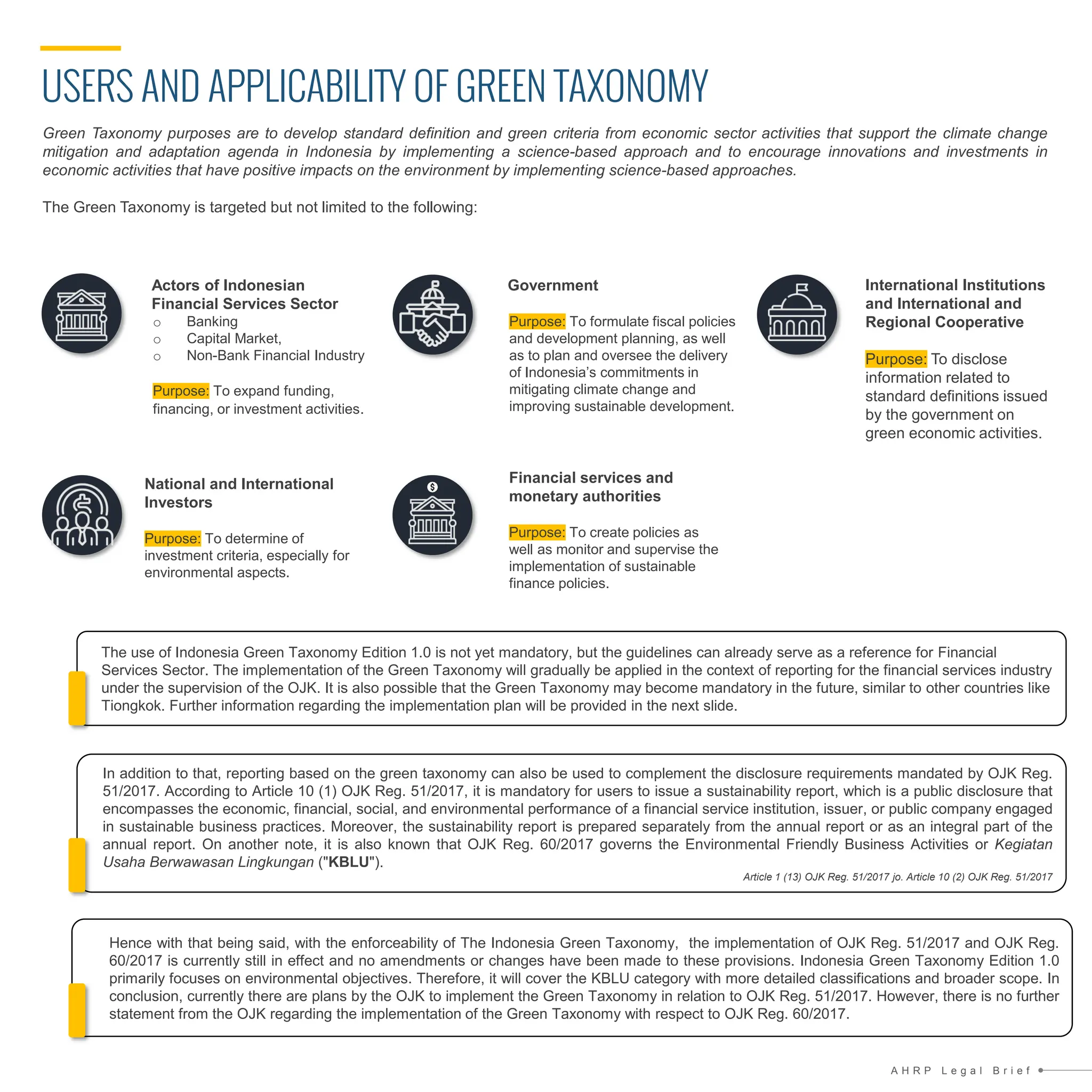 Indonesia Green Taxonomy: Towards a More Sustainable Financial System | PDF
