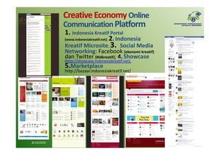 100724 perkembangan ekonomi kreatif di indonesia artepolis 2010 rev 1 | PDF | Social Networking ...