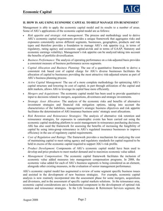 AIG Second Quarter 2008 Economic Capital - August 2008 Update | PDF