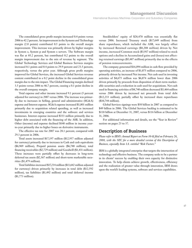 IBM Annual report 2007 | PDF