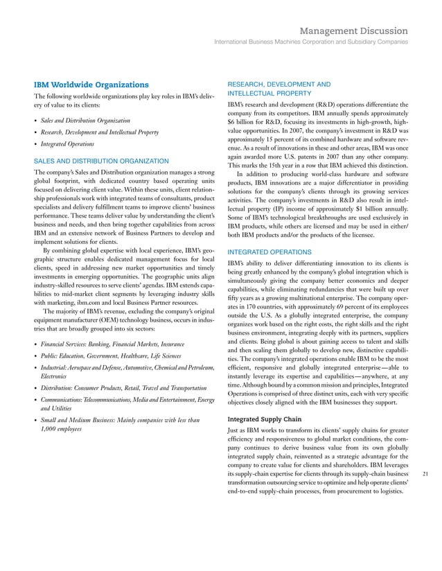 IBM Annual report 2007 | PDF