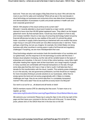 Bhavesh Bhagat Interview on Cloud Market Maturity ISACA | PDF | Cloud ...